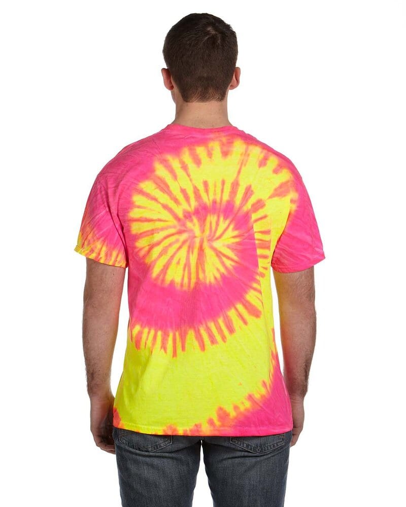 Colortone T365P - Adult Fluorescent Swirl Tee - Hot Pink/Yellow ...